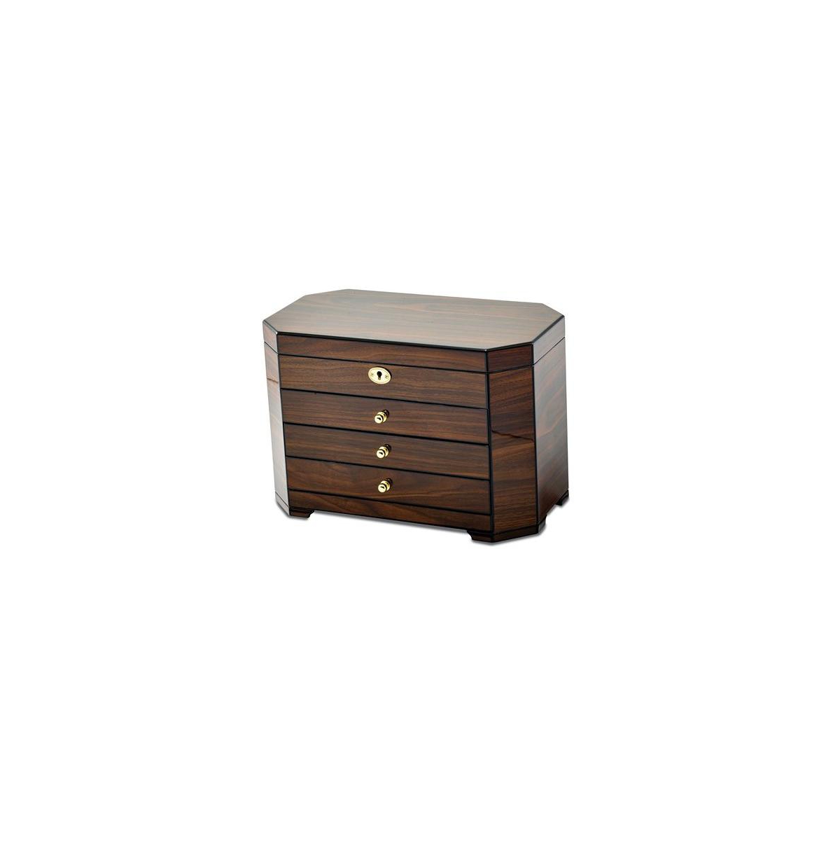 Click here for Diamond2Deal Walnut Veneer Black Accents 3-drawer... prices