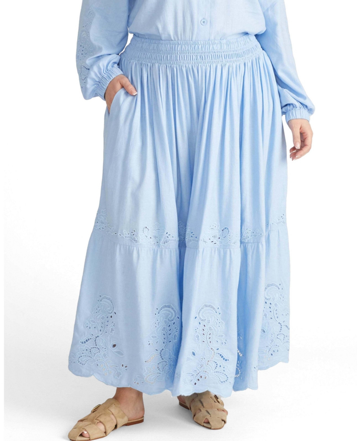 Click here for Universal Standard Plus Size Tosca Embroidered Lin... prices