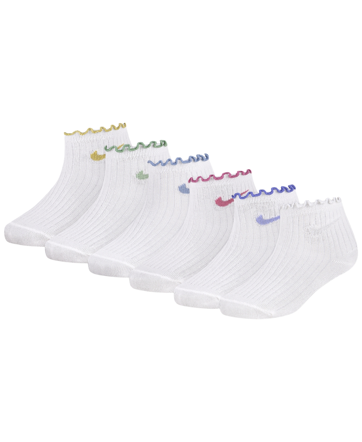 Click here for Nike Little Girls 6-Pack Lettuce Ankle Socks - Met... prices