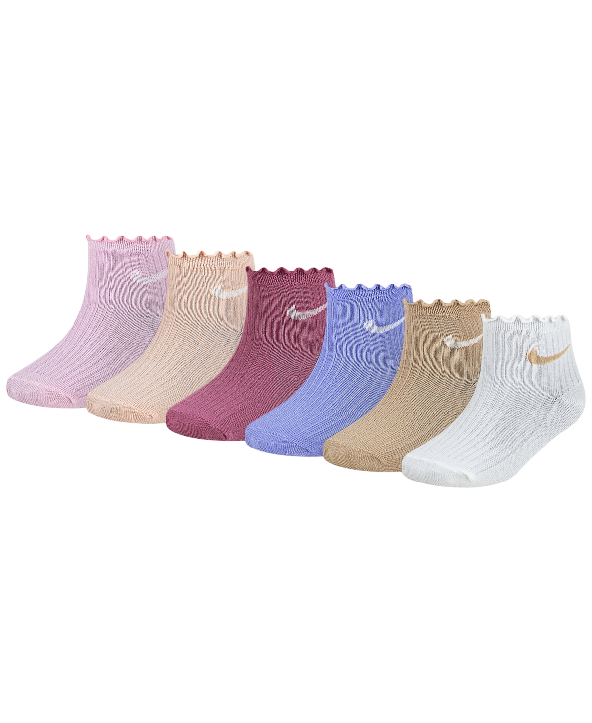 Click here for Nike Little Girls 6-Pack Lettuce Ankle Socks - Med... prices