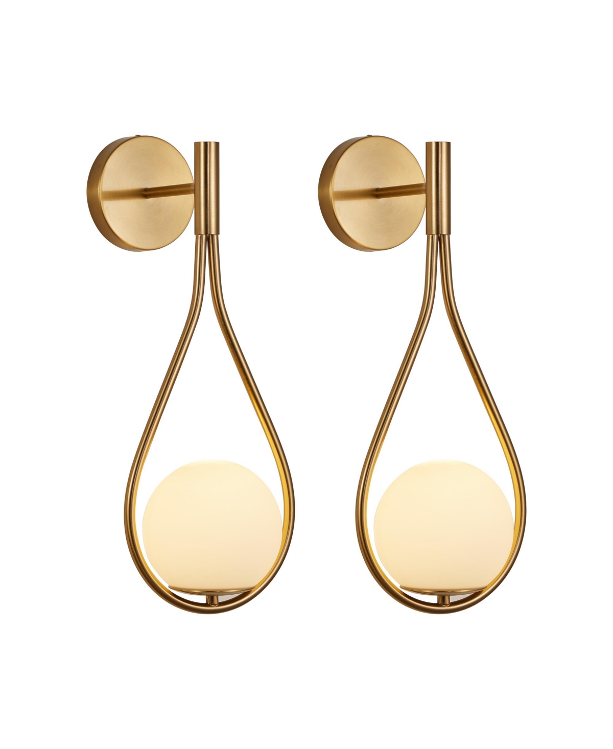 Click here for Midola 19 Set of 2 Modern Wall Sconces with Opal G... prices