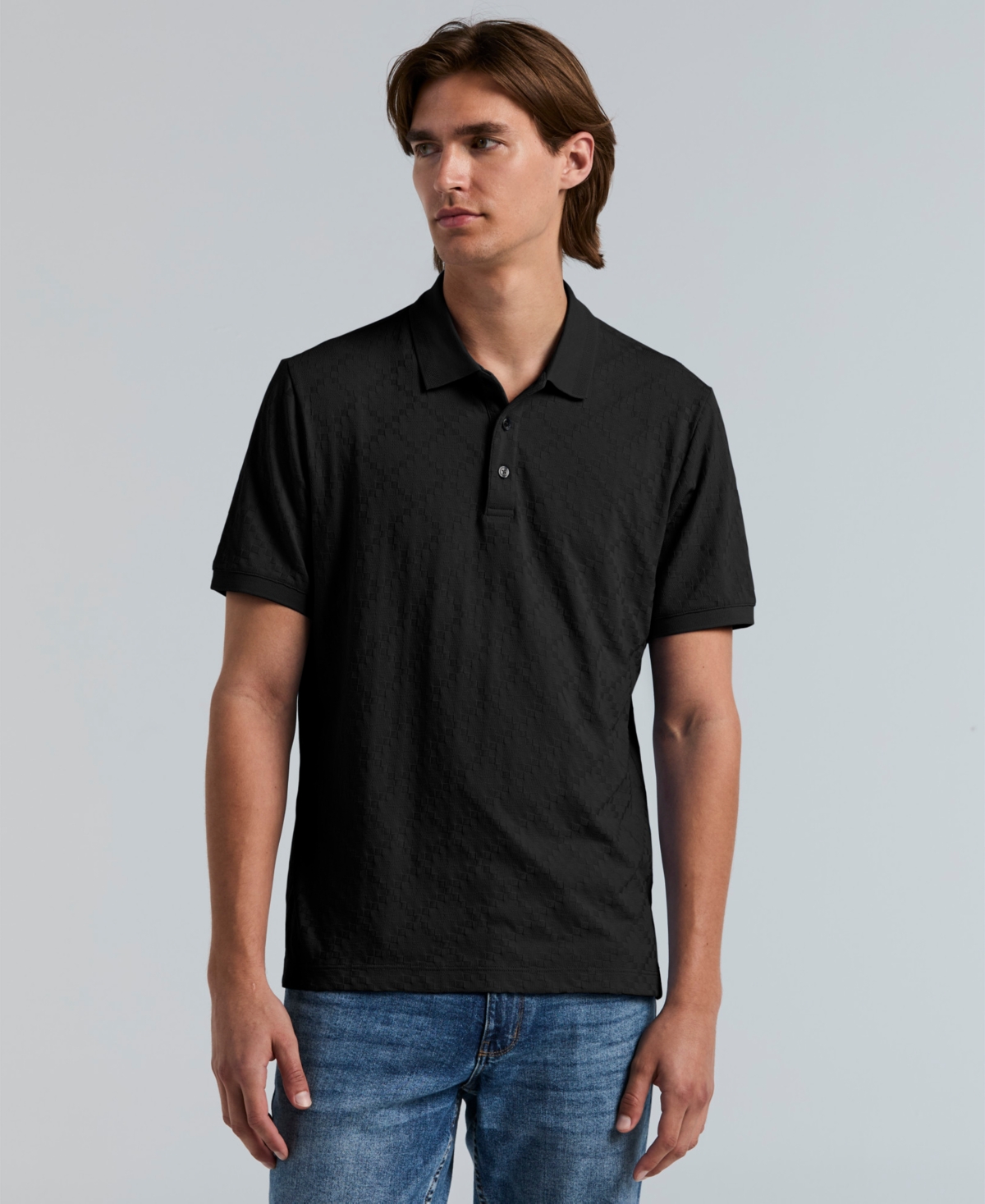 Click here for Perry Ellis Mens Jacquard Geo Texture Polo Shirt -... prices