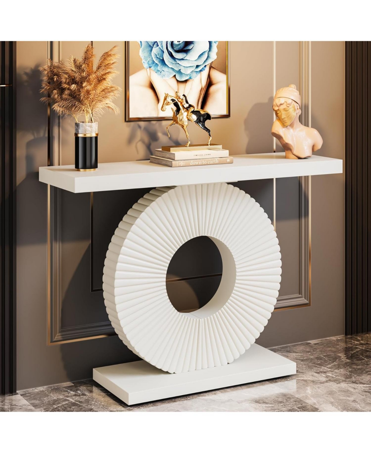 Click here for Tribesigns Modern Console Table with Geometric Bas... prices