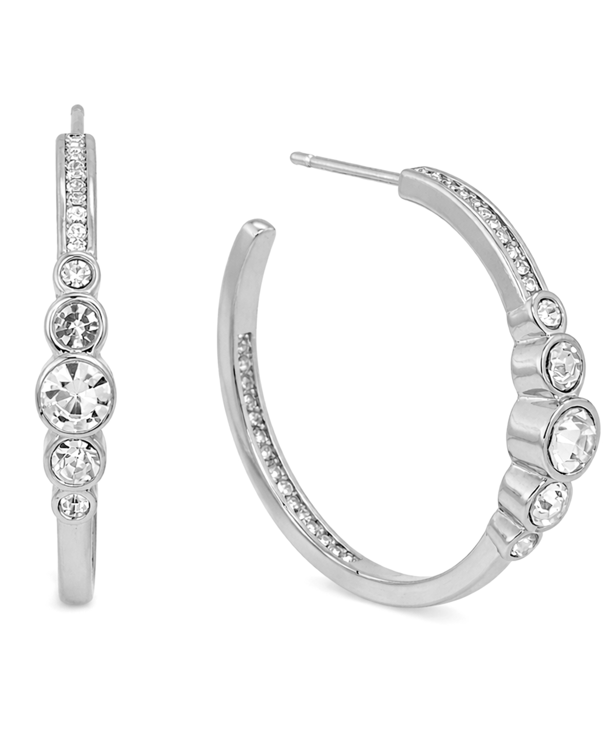 Click here for And Now This Crystal Post C Hoop Earrings - Fine s... prices