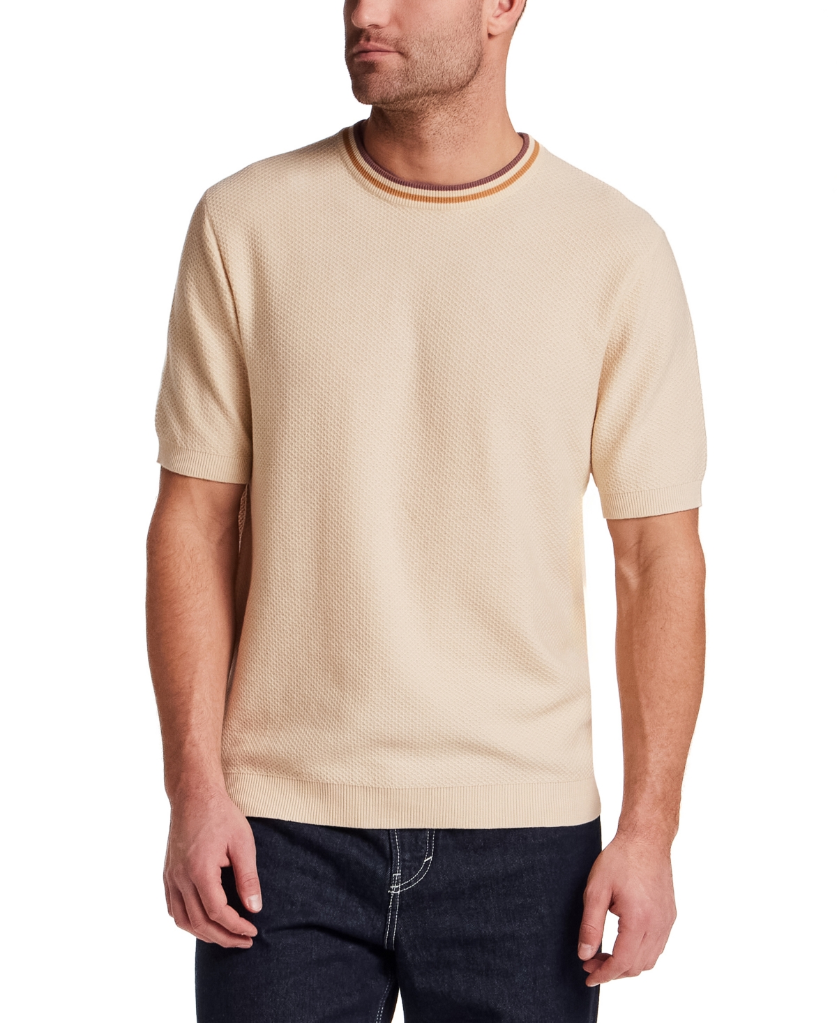 Click here for Weatherproof Vintage Mens Textured Banded Crewneck... prices