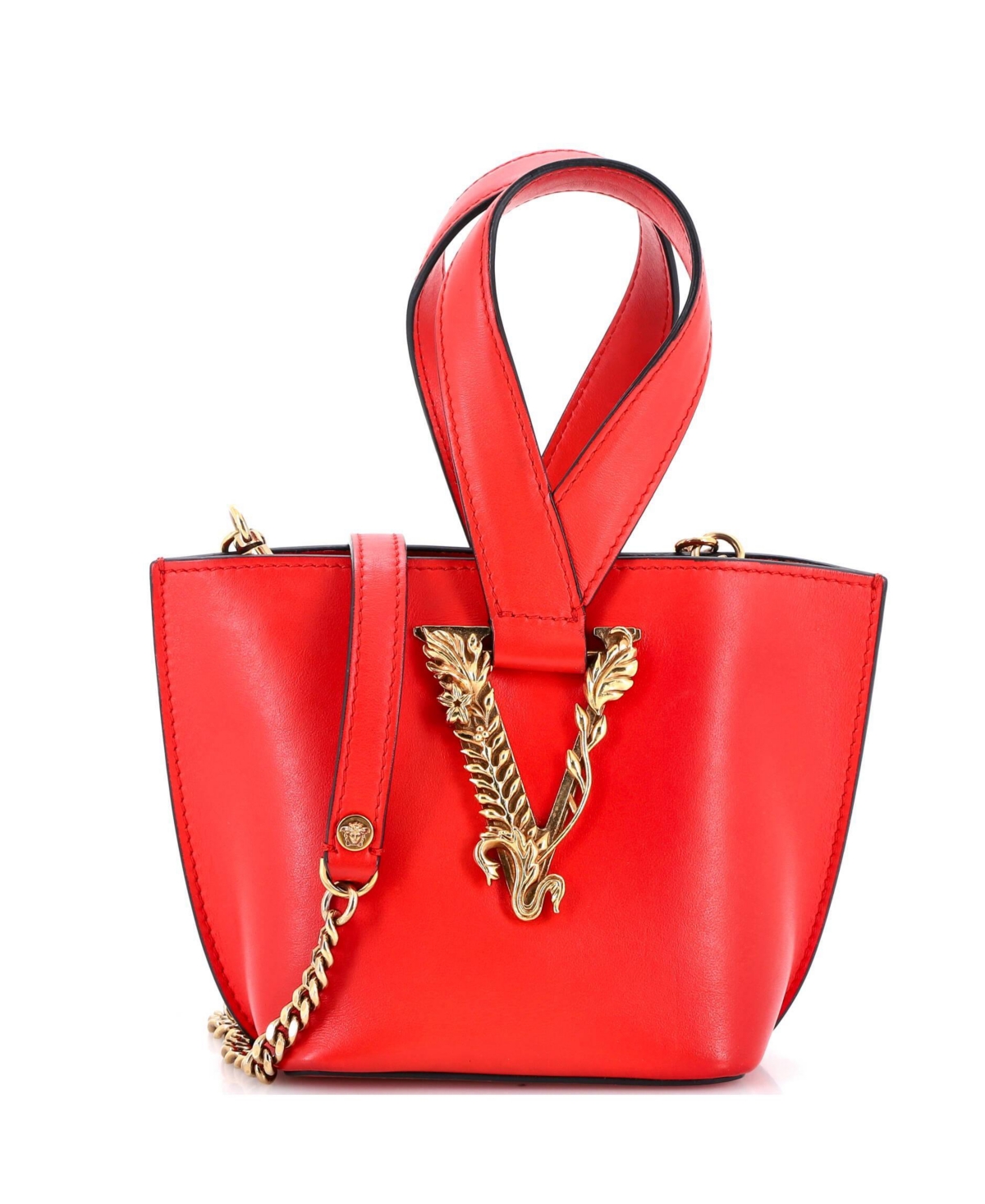 Click here for Pre-Owned Versace Medium Virtus Bucket Bag Leather... prices
