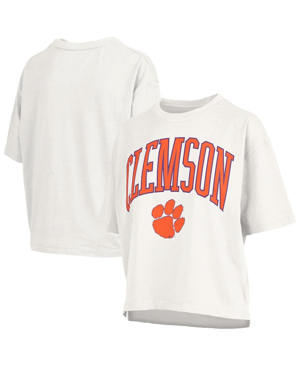 Click here for Pressbox Womens White Clemson Tigers Nelson T-Shir... prices