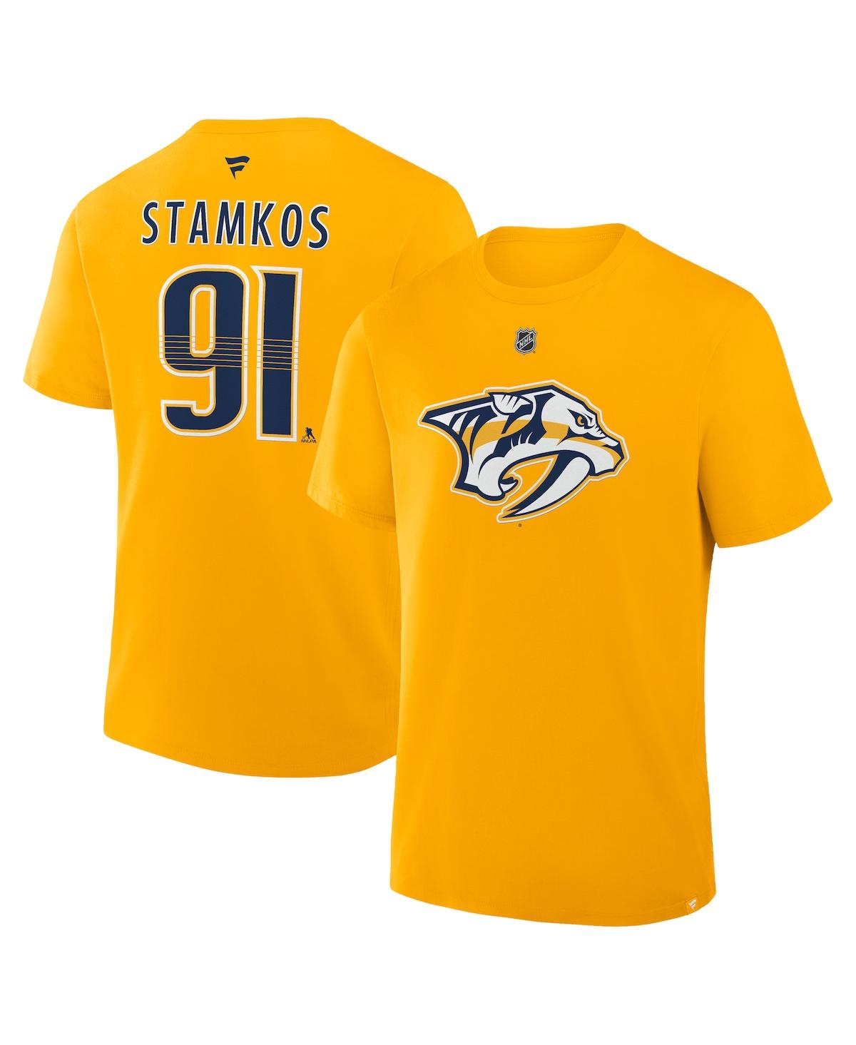 Click here for Fanatics Mens Steven Stamkos Gold Nashville Predat... prices