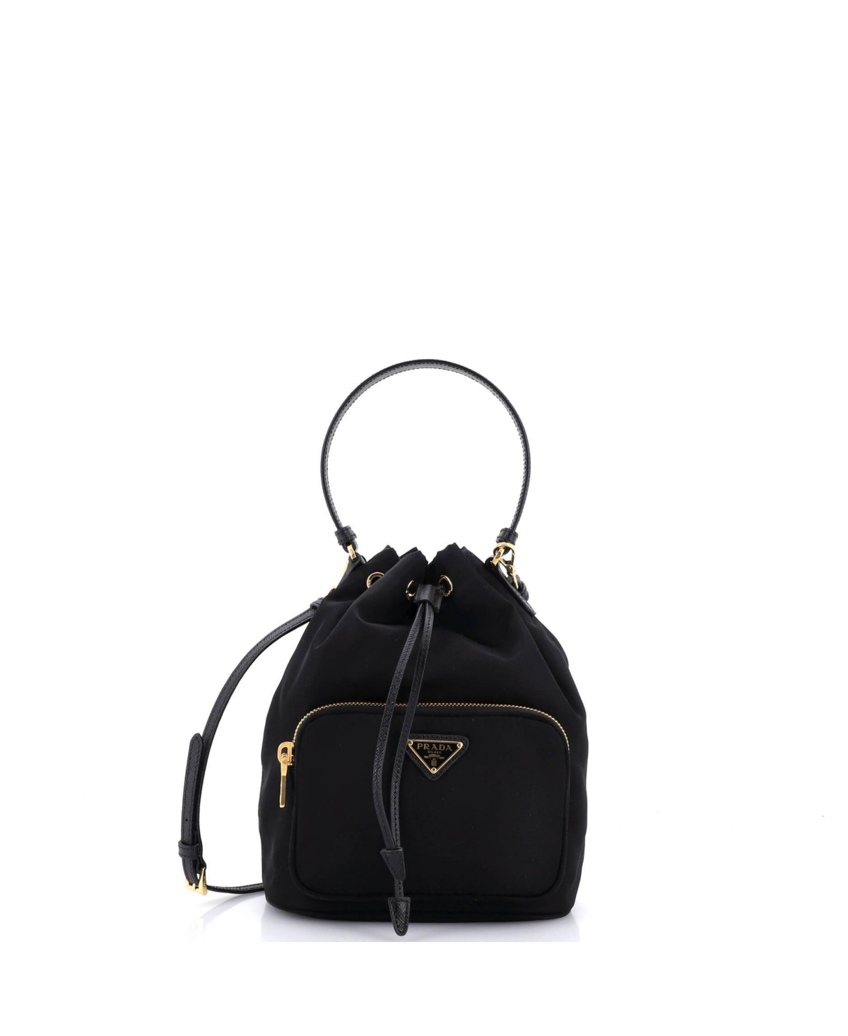 Click here for Pre-Owned Prada Small Drawstring Bucket Bag Tessut... prices
