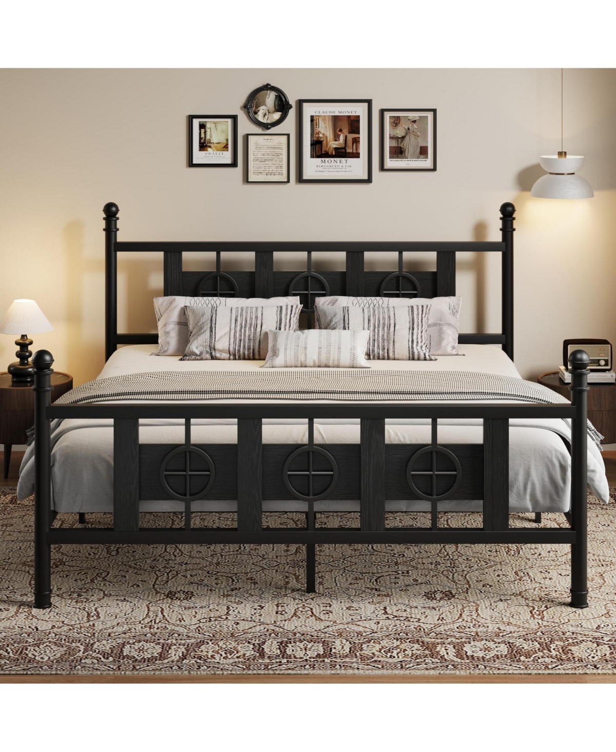 Click here for homfan Durable Metal Platform Bed Frame with Retro... prices
