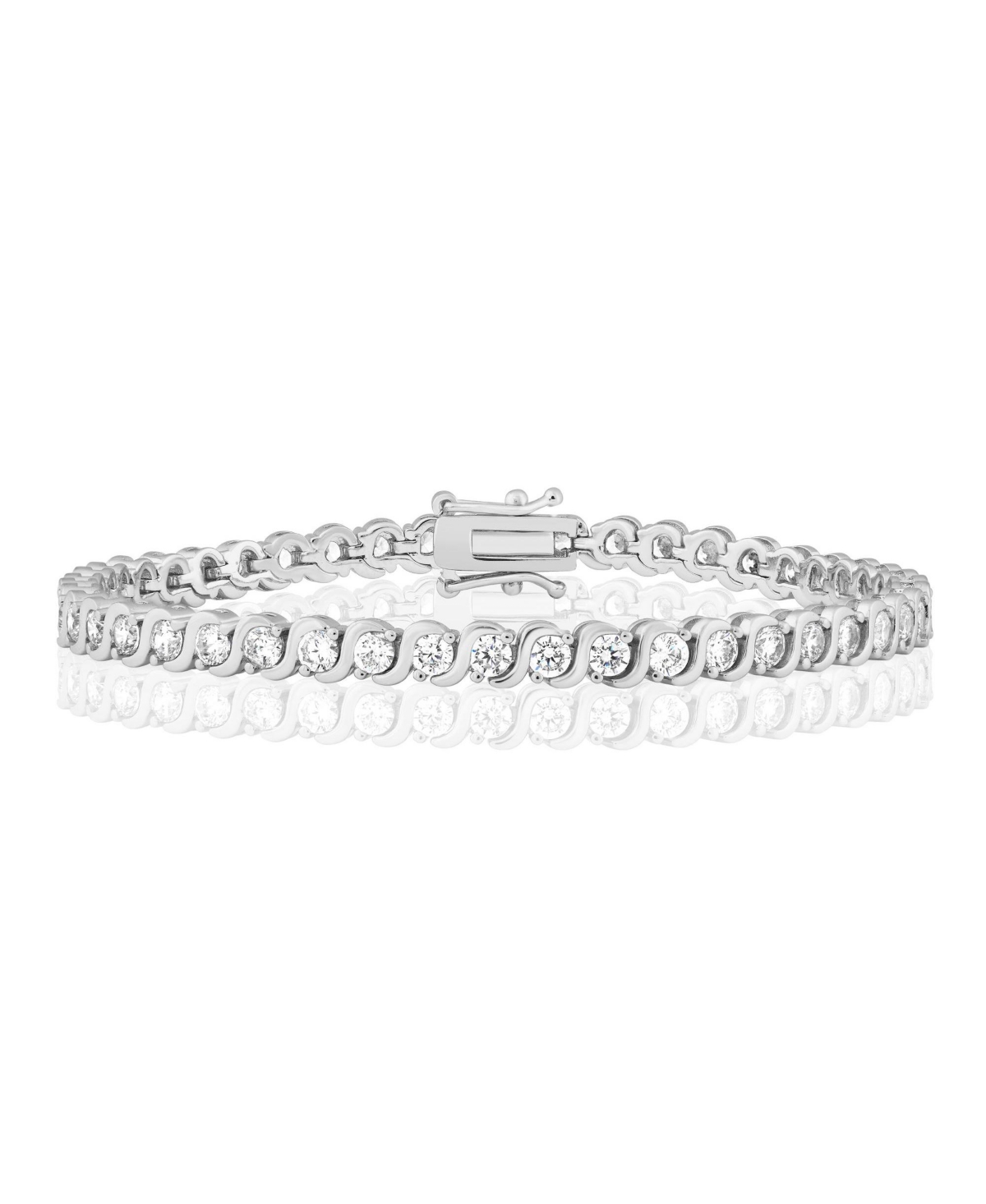 Click here for Simona Radiant Round Cz Polished Wave Design Tenni... prices