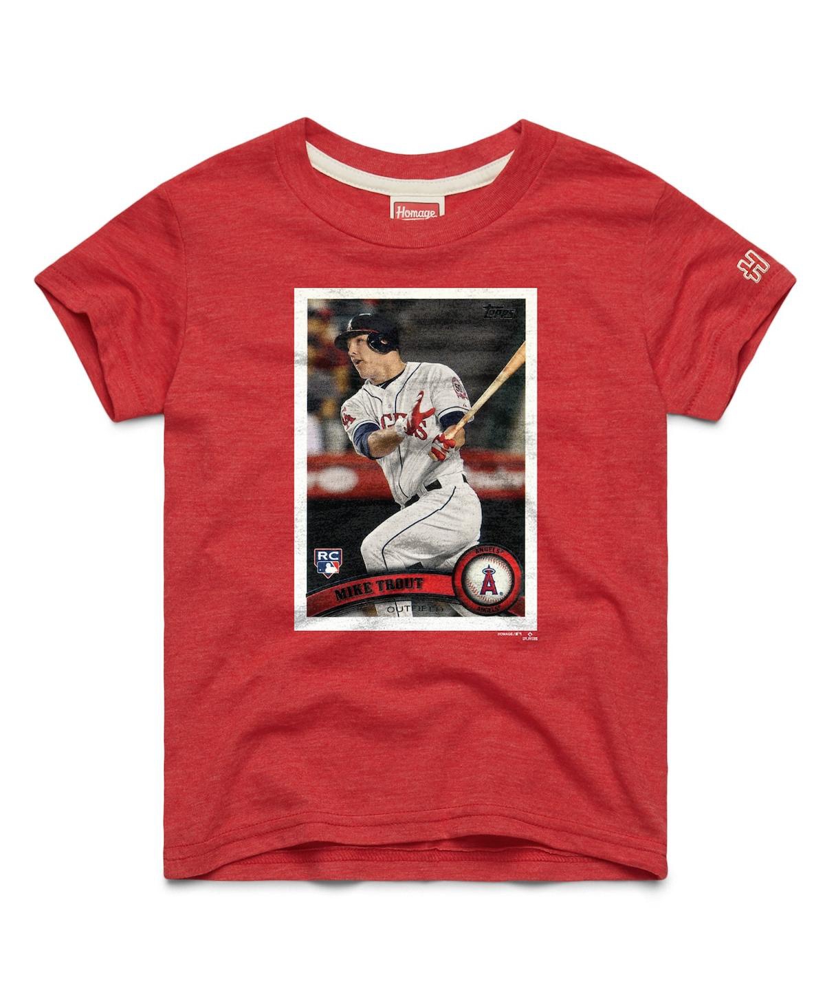 Click here for Homage Big Boys and Girls Mike Trout Red Los Angel... prices