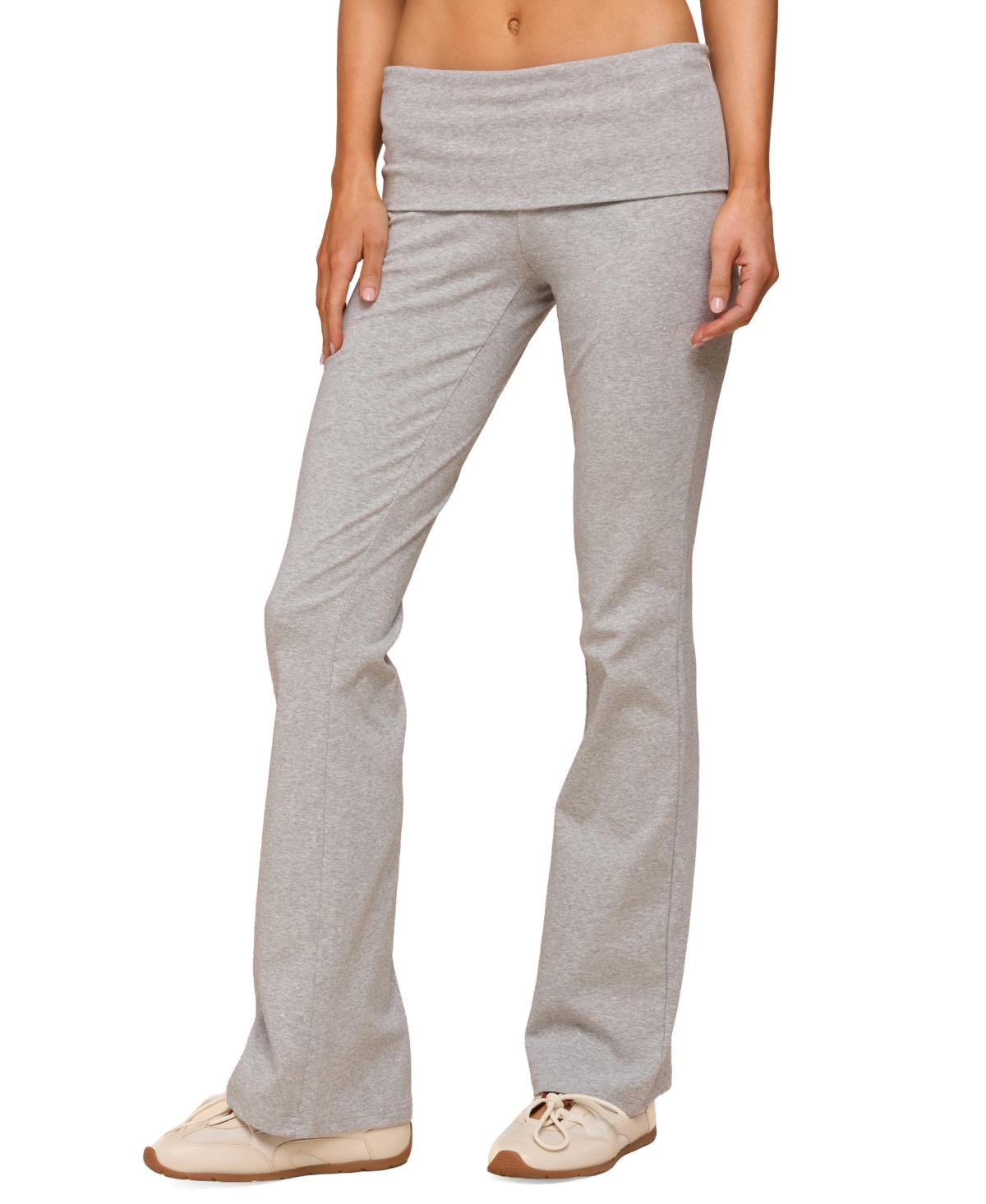 Click here for Edikted Womens Ivanne Foldover Flared Pants - Dark... prices