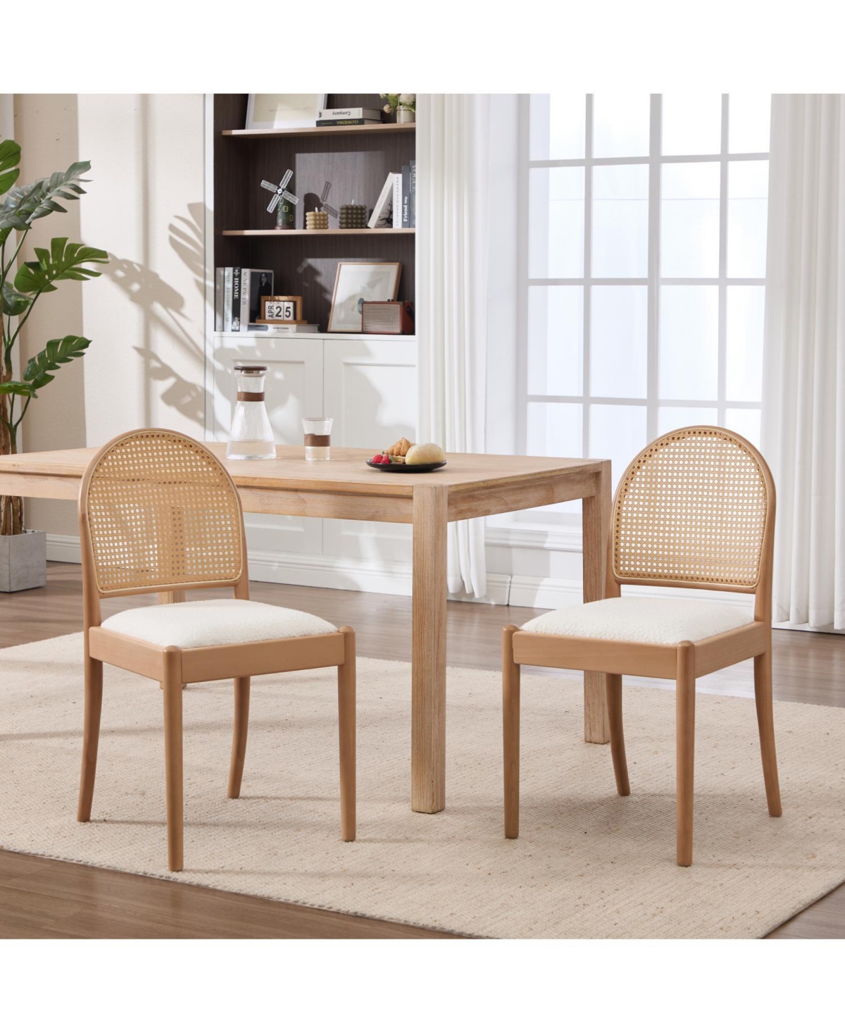 Click here for Rainsken Rattan Dining Chairs Set of 2  Upholstere... prices