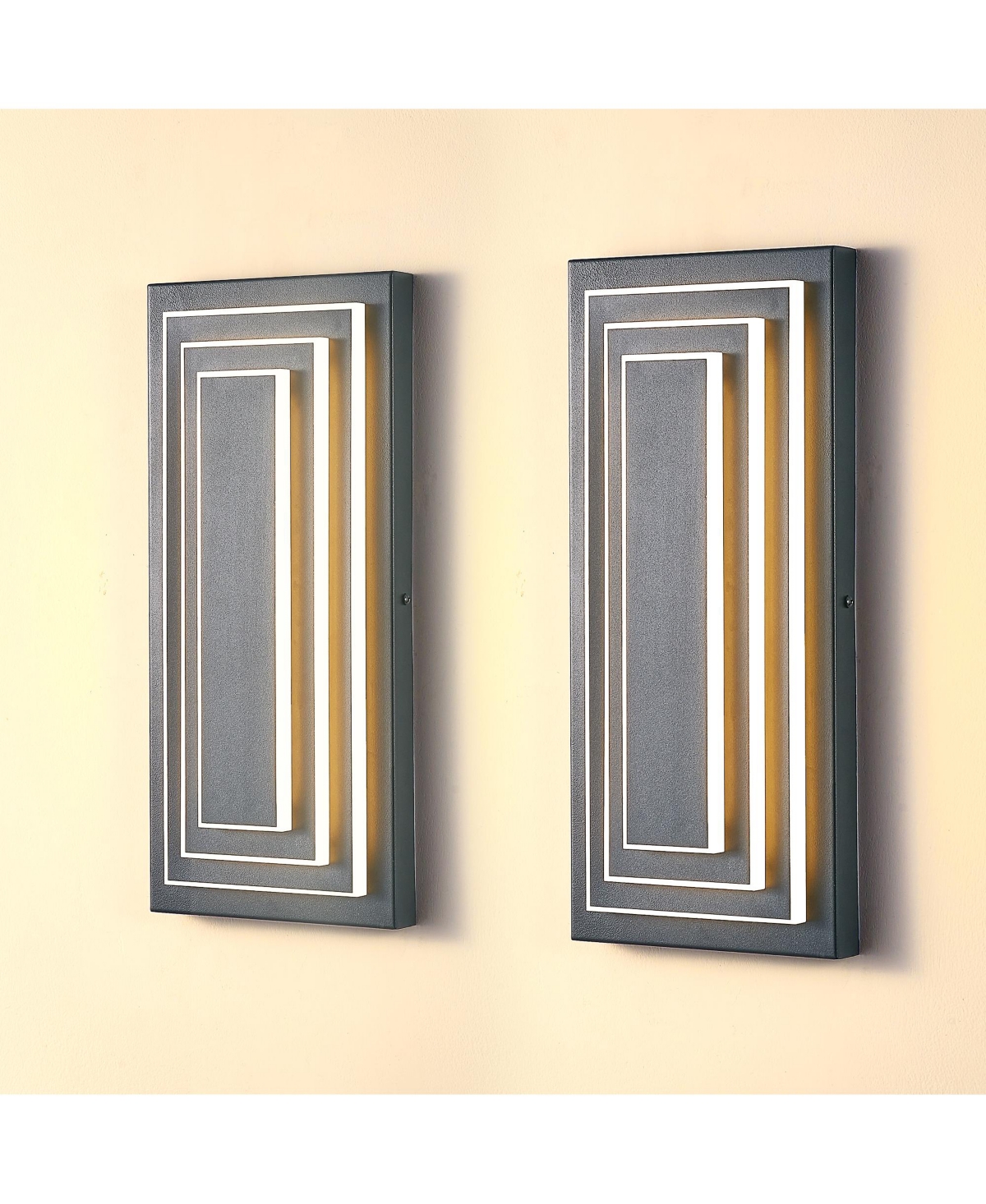 Click here for Busdays 2 Pack 15.7 Inch Black Outdoor Wall Light... prices