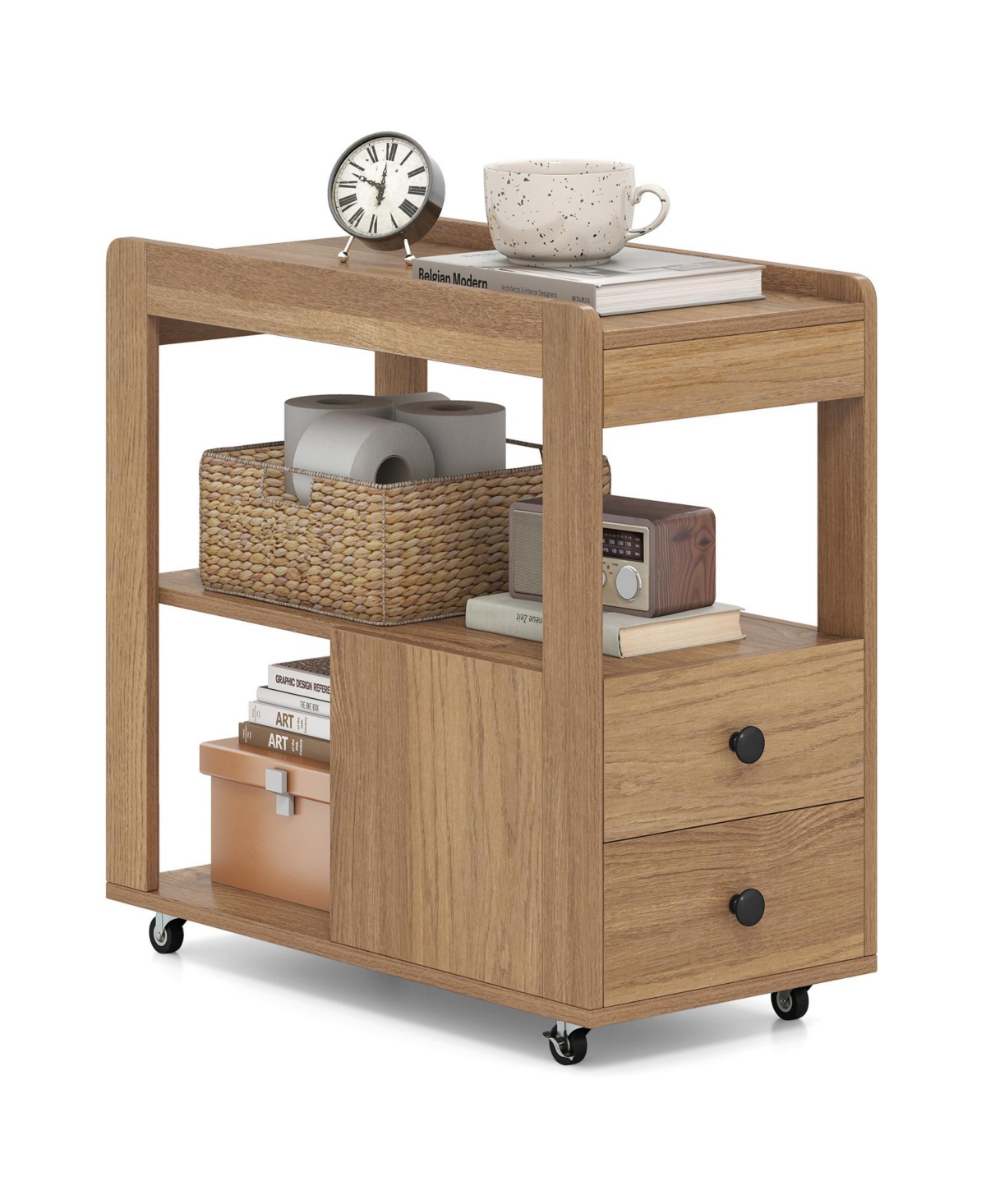 Click here for Gymax Narrow End Table Modern 2-Drawer Sofa Side T... prices