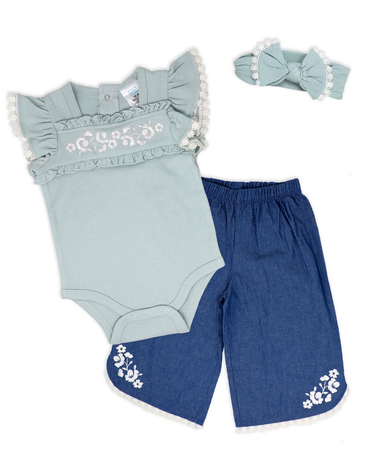 Click here for Baby Mode Baby Girls Short-Sleeve Bodysuit  Denim... prices