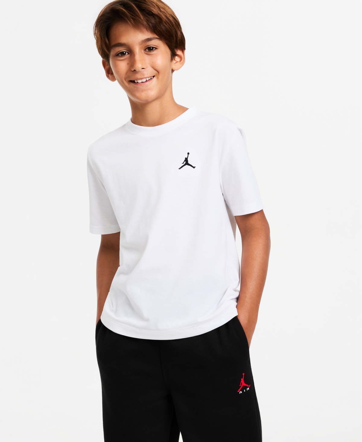 Click here for Jordan Big Boys Jumpman Air Embroidery T-Shirt - W... prices