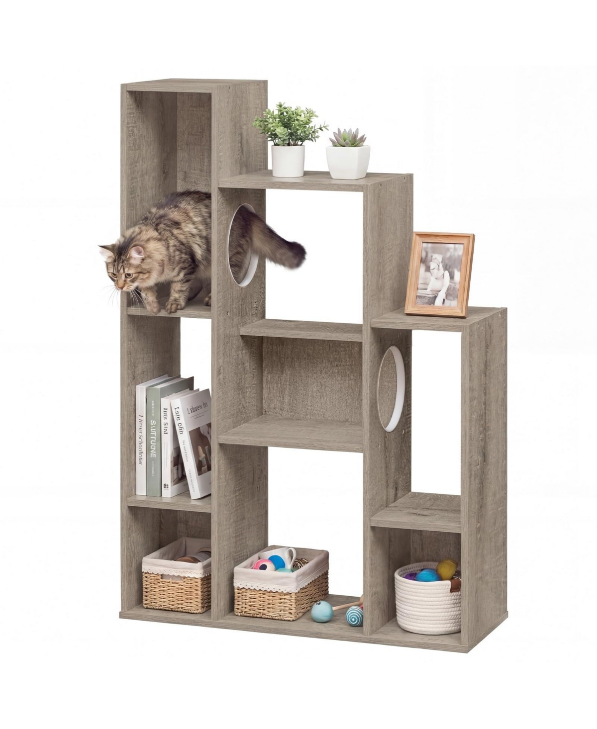Click here for Cozito Modern Cat Bookshelf Cat Tree 8-Section Sto... prices