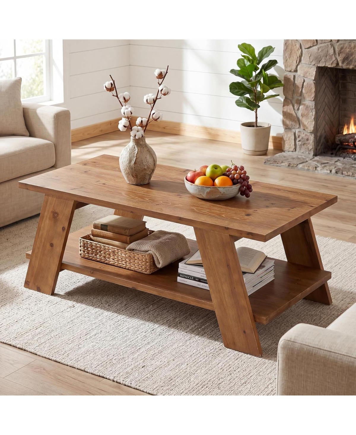 Click here for Tribesigns 47-Inch Solid Wood Coffee Table for Liv... prices