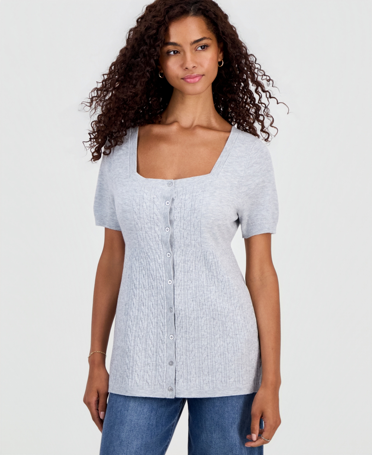 Click here for Hooked Up by Iot Juniors Short-Sleeve Babydoll Swe... prices