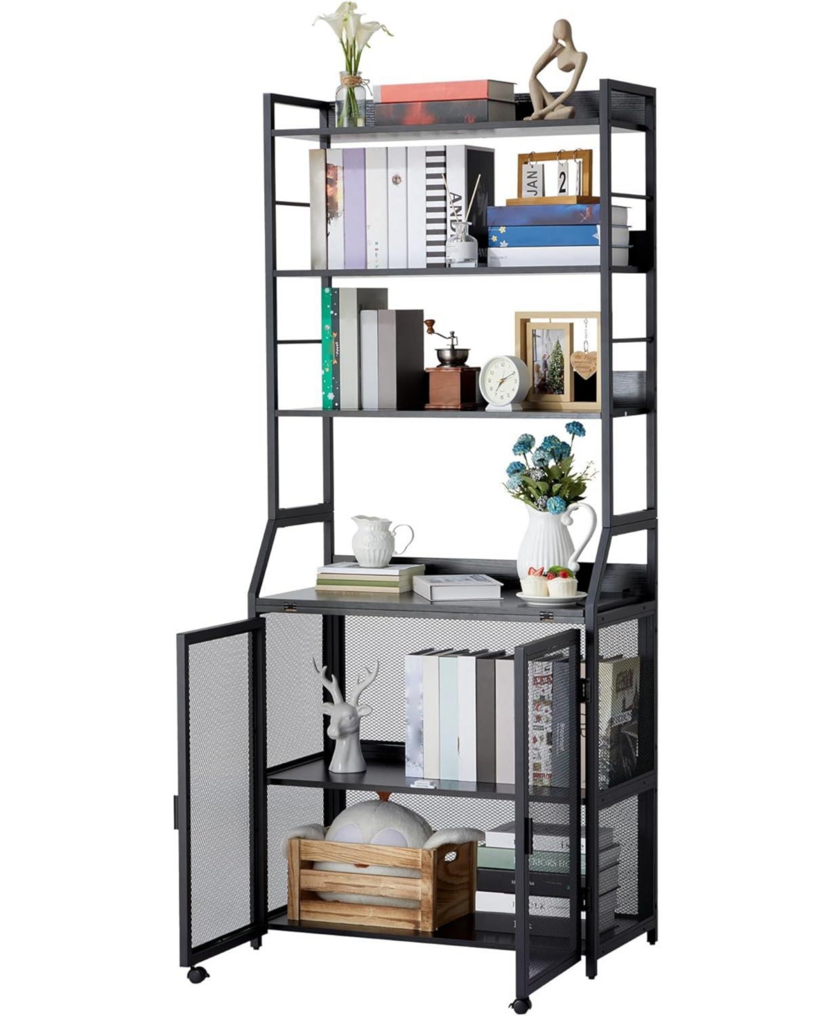 Click here for gaomon Industrial Bookshelf with Cabinet - Wooden... prices