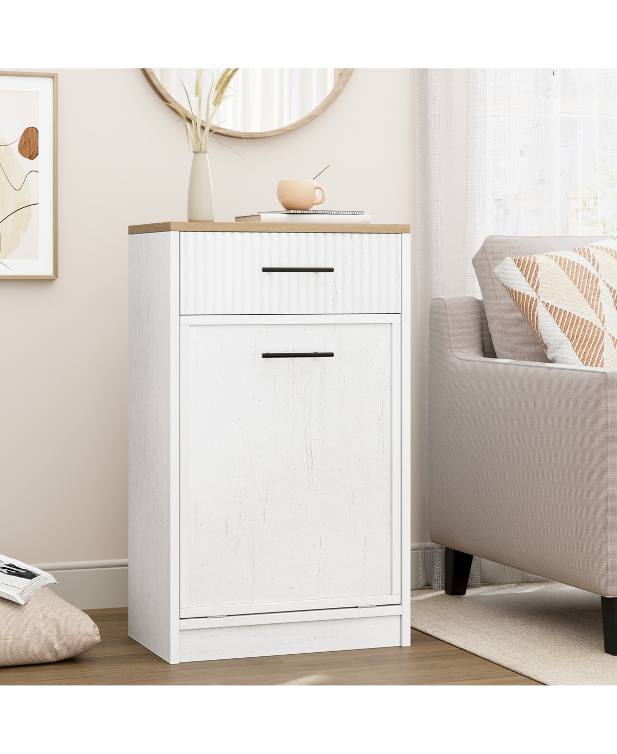 Click here for gaomon Fluted Trash Can Cabinet  Hidden Garbage Bi... prices