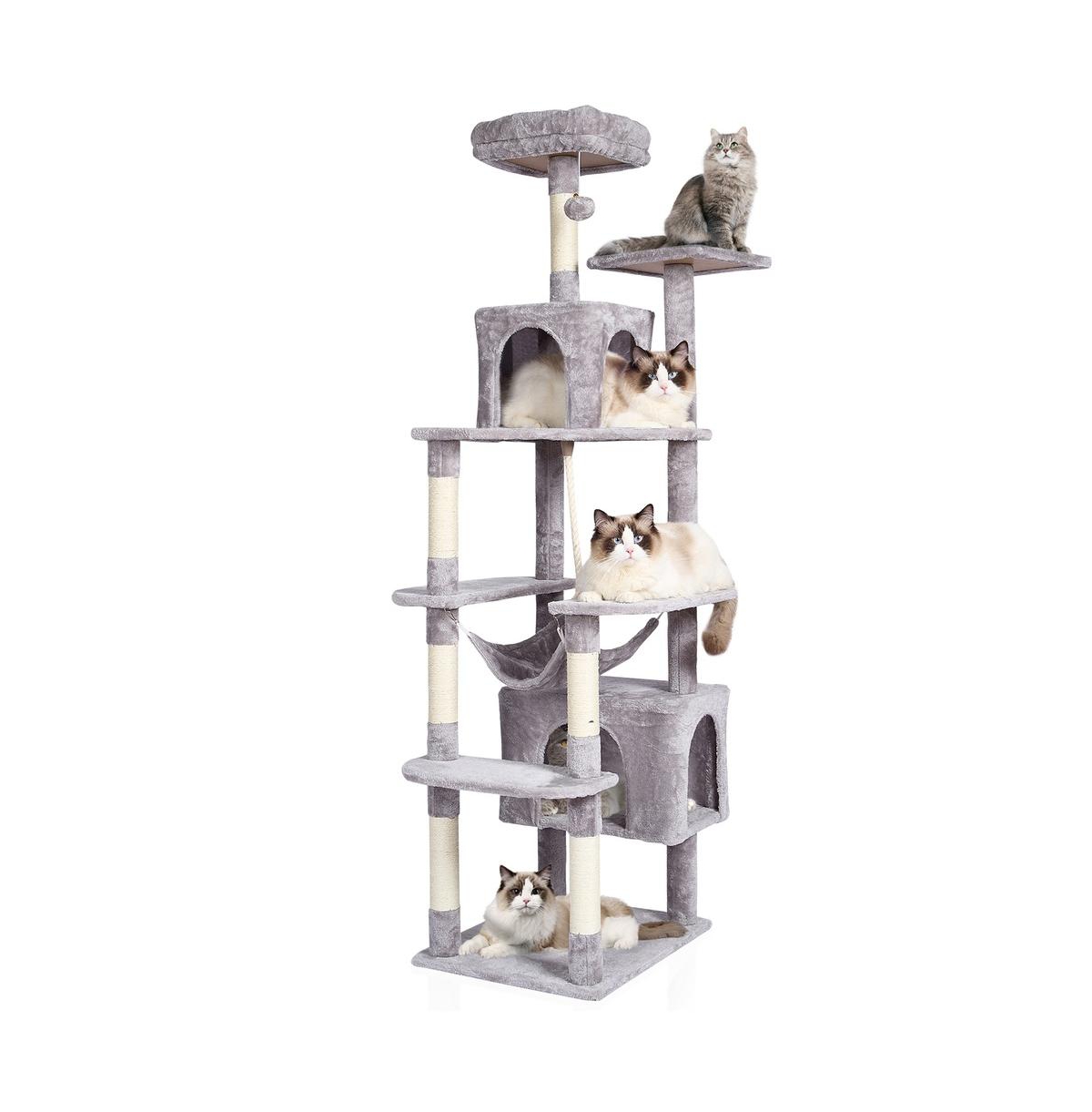 Click here for Ruie 72 Inch Tall Cat Tree with 2 Condos Hammock S... prices