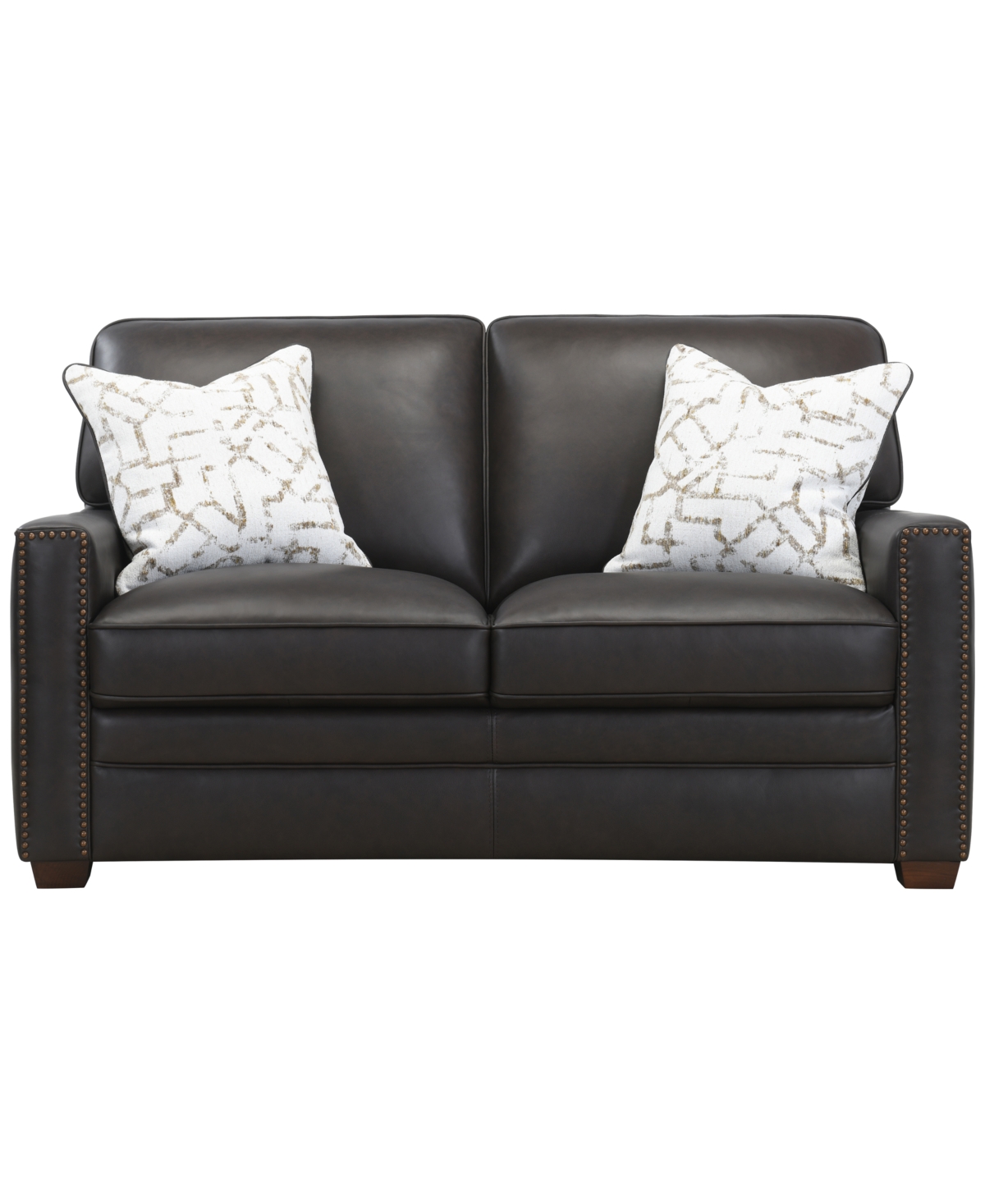 Click here for Gaspare 64 Leather Loveseat  Macys Exclusive - Bro... prices