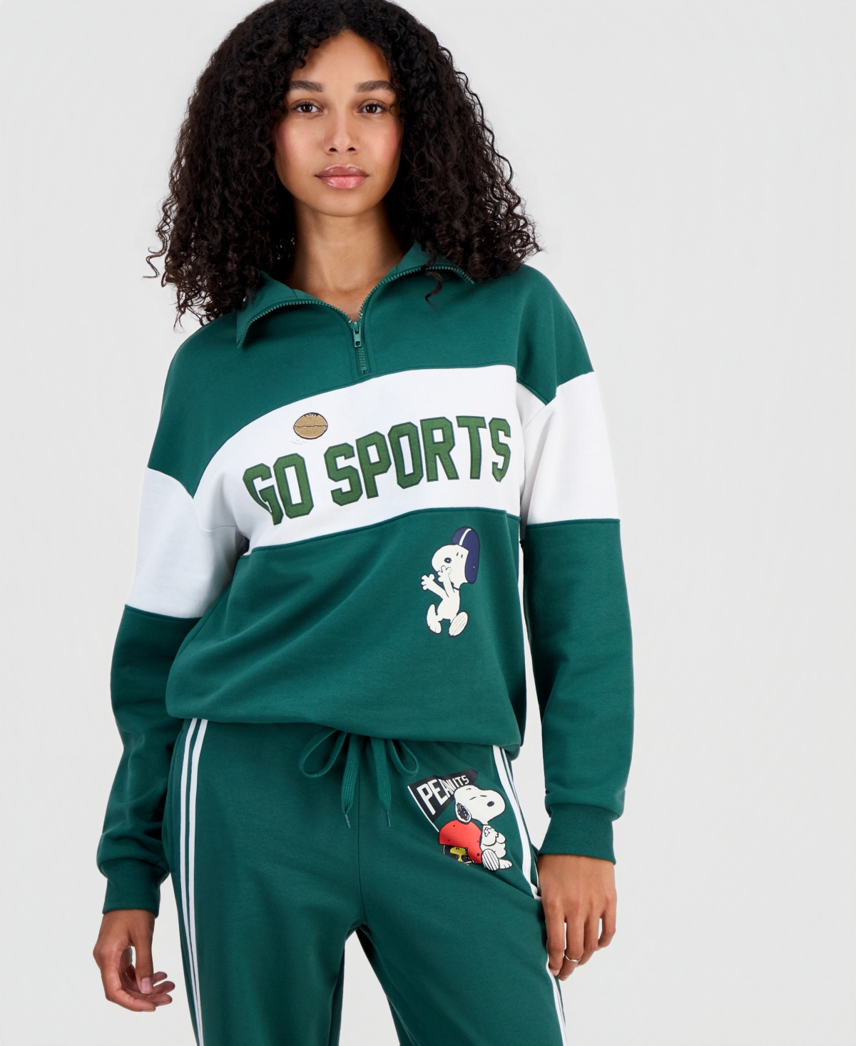Click here for Peanuts Juniors Snoopy Varsity Quarter-Zip Fleece... prices