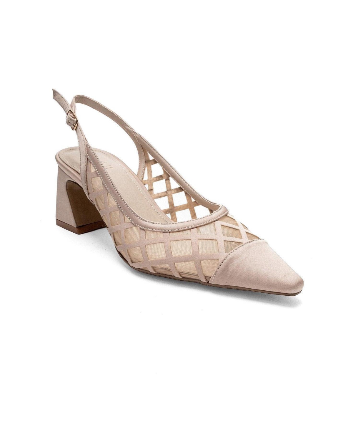 Click here for Prologue Shoes Alveron Block Heel Mesh Pump - Beig... prices