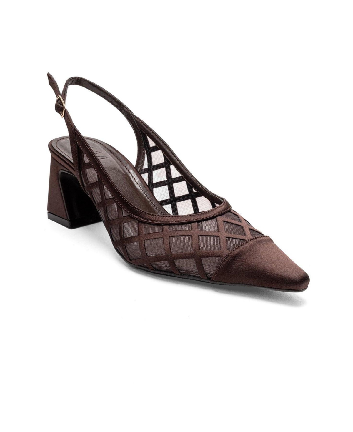 Click here for Prologue Shoes Alveron Block Heel Mesh Pump - Brow... prices