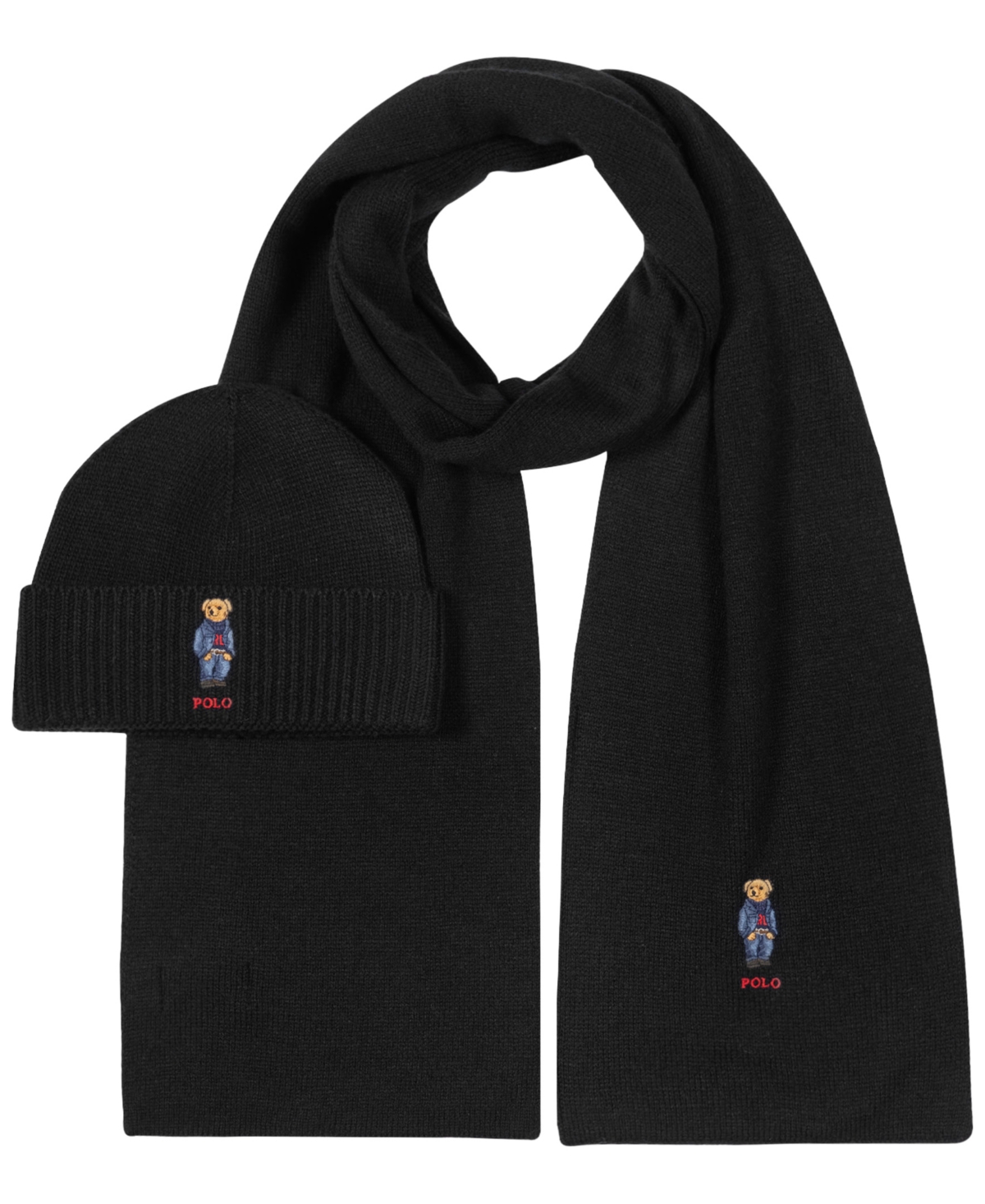 Click here for Polo Ralph Lauren Mens Denim Bear Beanie and Scarf... prices