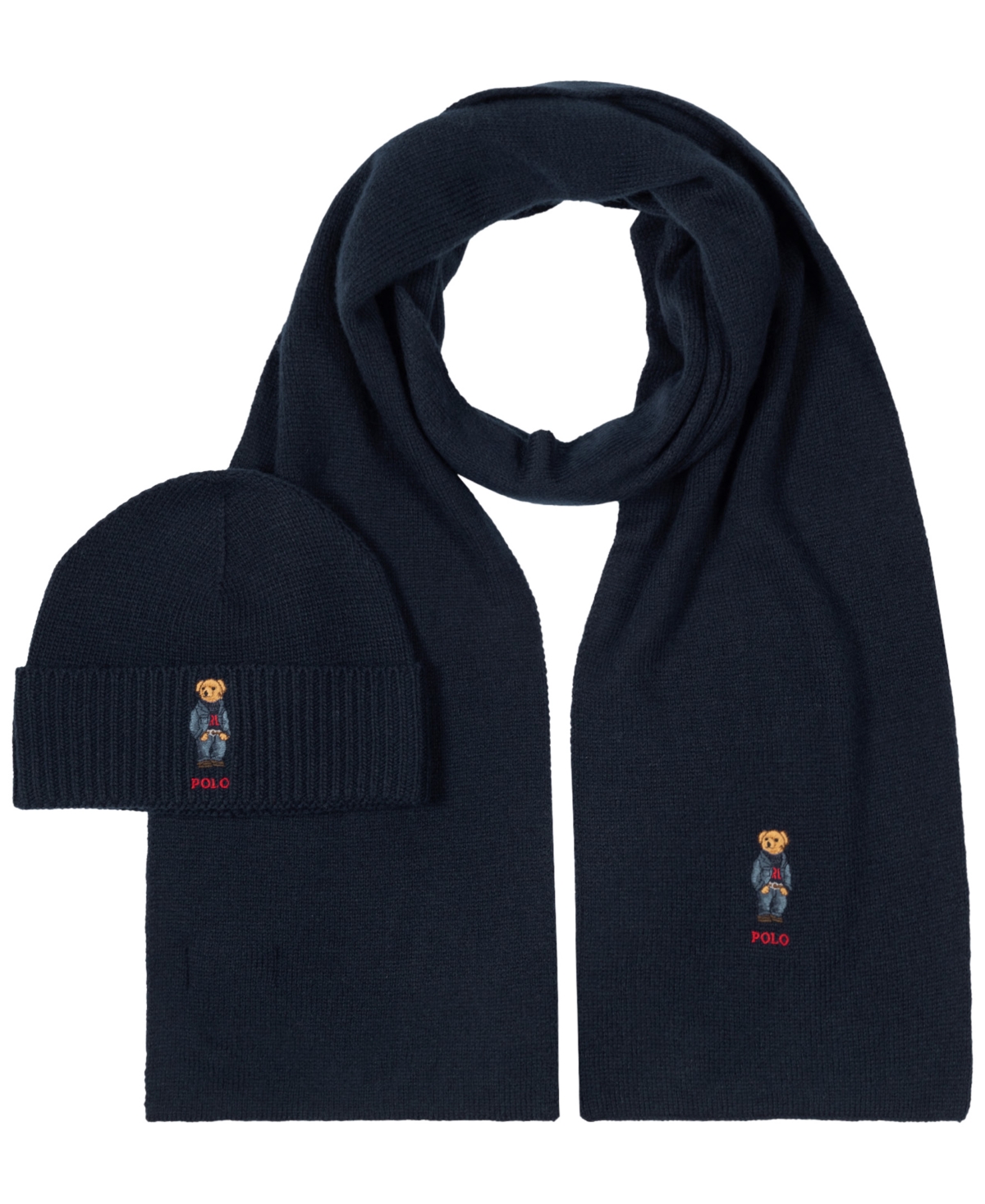Click here for Polo Ralph Lauren Mens Denim Bear Beanie and Scarf... prices