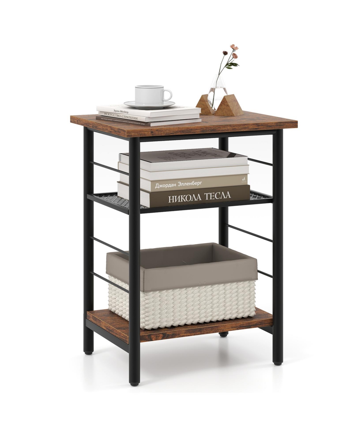 Click here for Gymax 3-Tier Side End Table with Adjustable Mesh S... prices