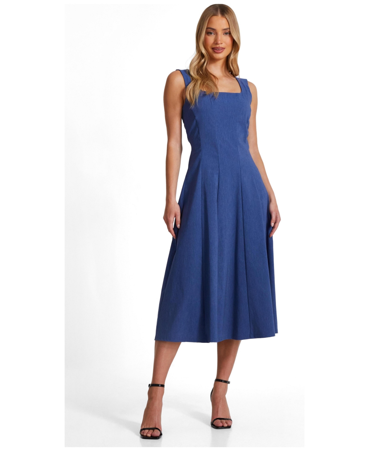 Click here for Quiz Womens Bengaline Midaxi Dress - Dark blue prices