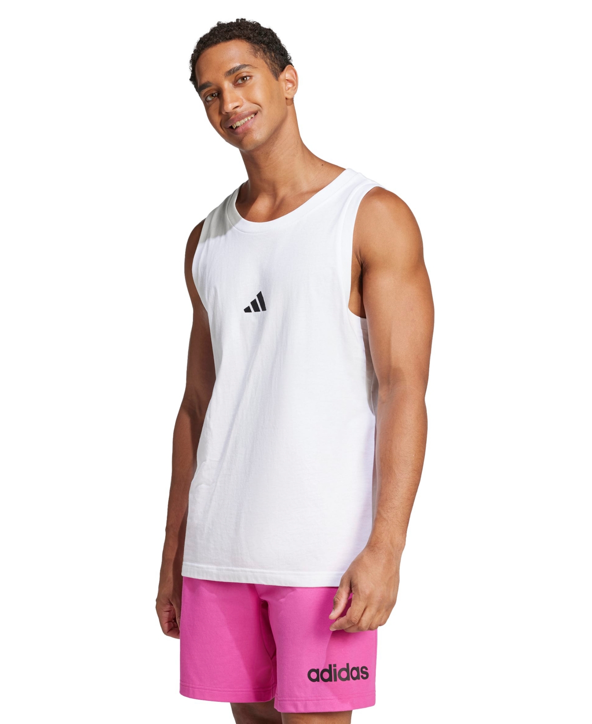 Click here for adidas Mens Small Logo Regular-Fit Tank Top - Whit... prices