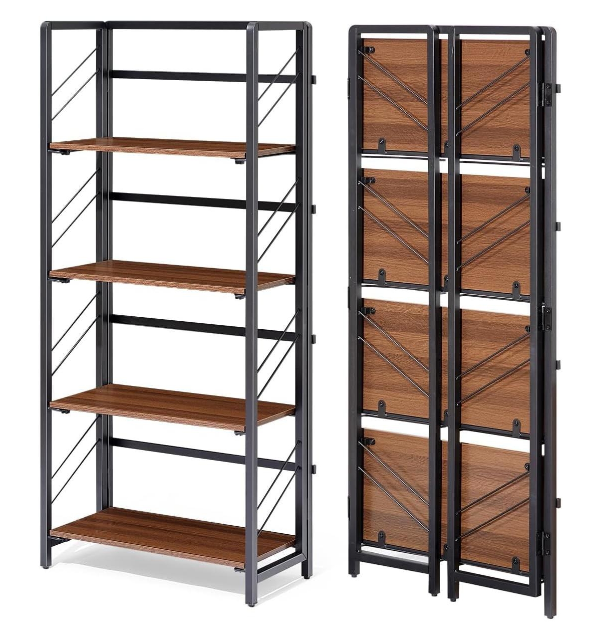 Click here for gaomon No-Assembly Folding Bookshelf - 4-Tier Indu... prices