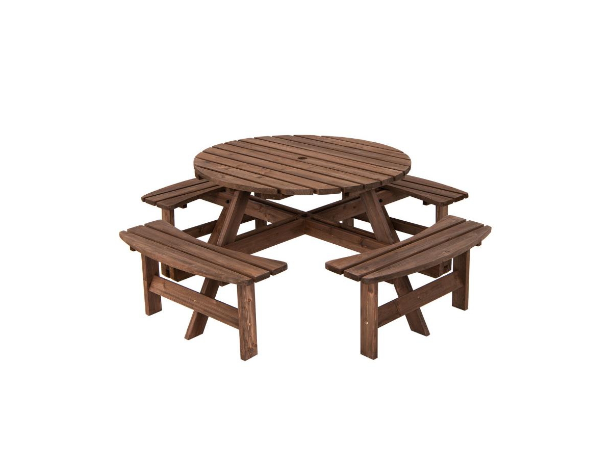 Click here for Mondawe Patio 8 Seat Wood Picnic Dining Seat Bench... prices