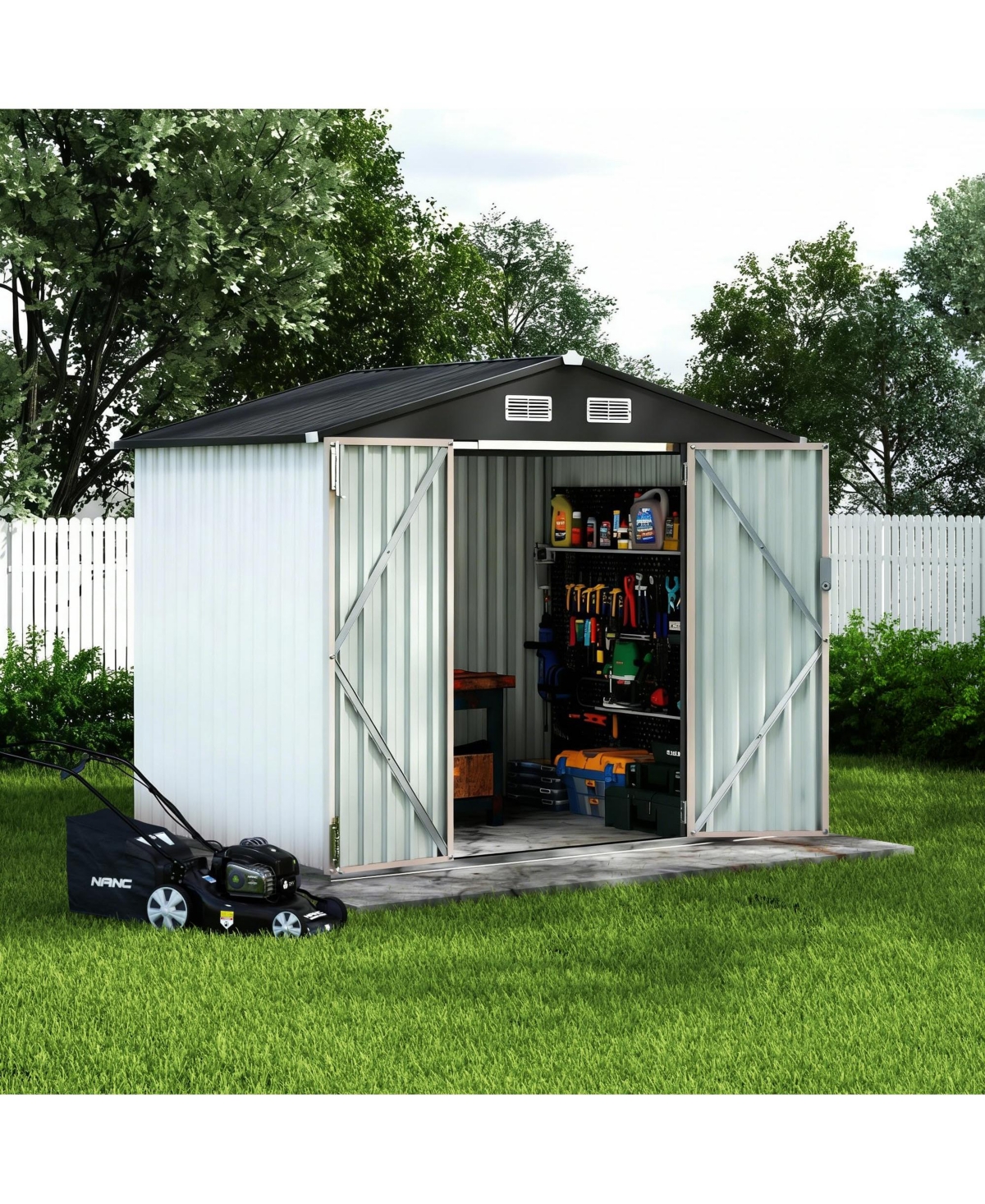 Click here for Outdoor Large Metal Garden Tool Storage Shed With... prices