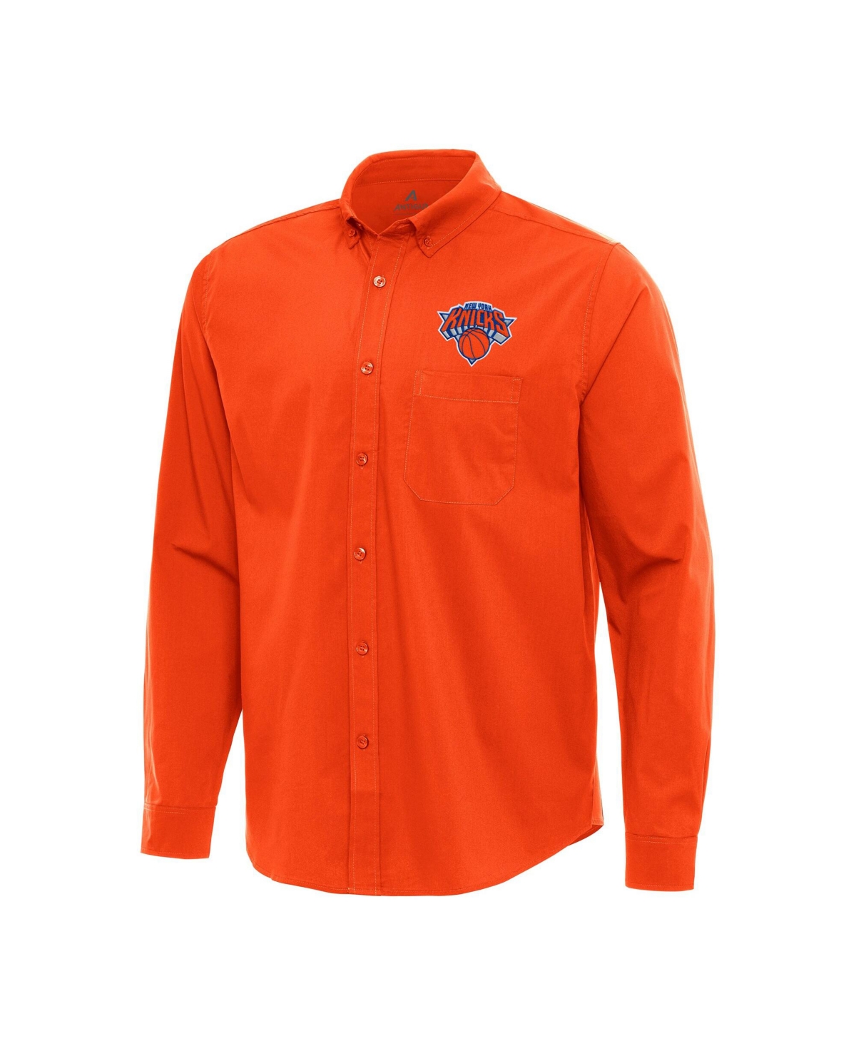 Click here for Antigua Mens Orange New York Knicks Flight Woven T... prices