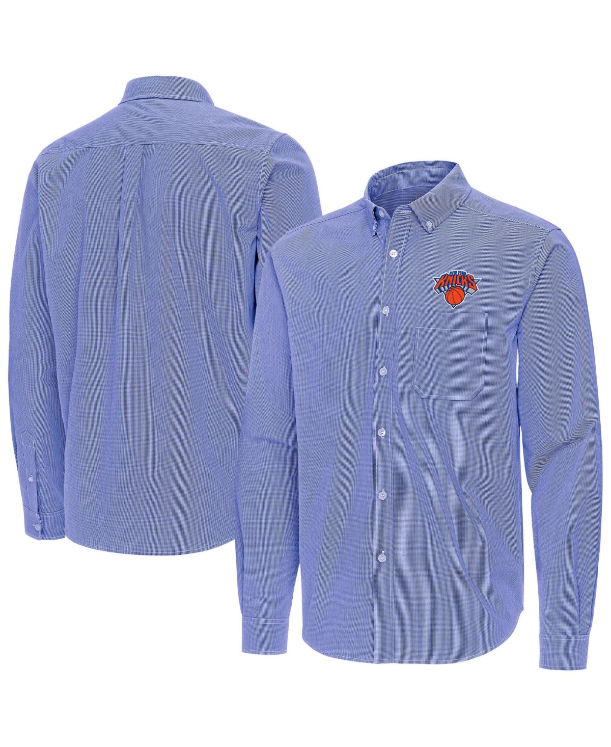 Click here for Antigua Mens Blue New York Knicks Porter Woven Lon... prices