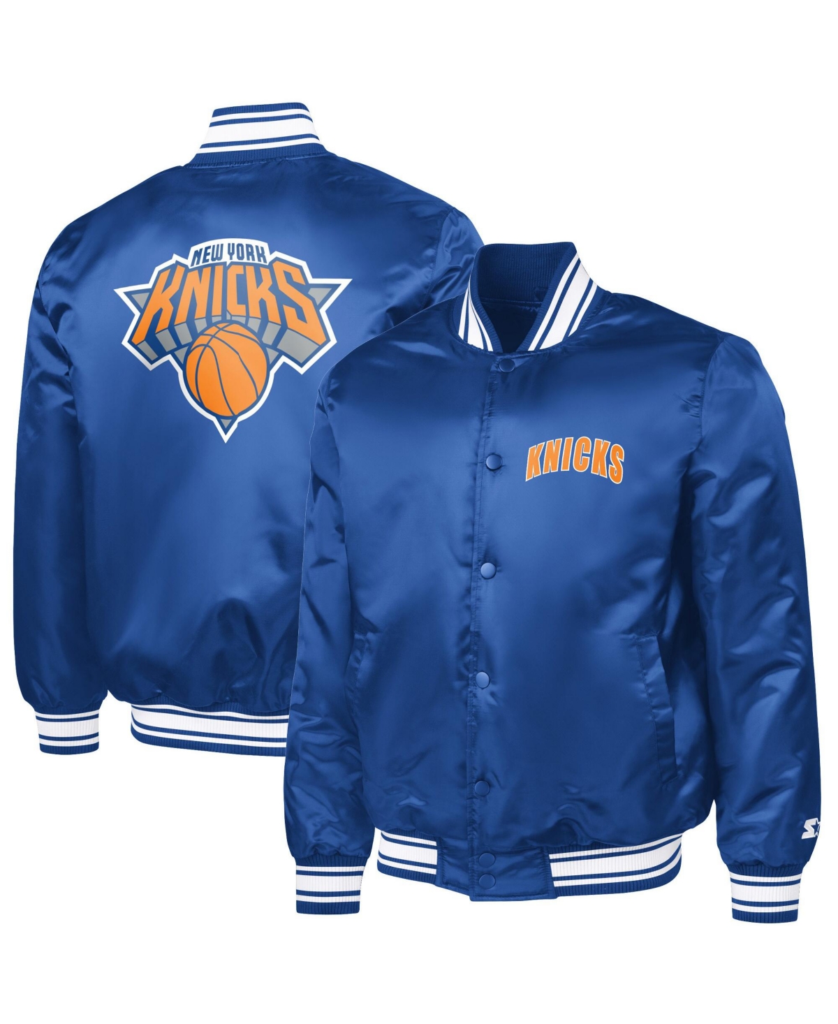 Click here for Starter Mens Blue New York Knicks Logo Varsity Ful... prices