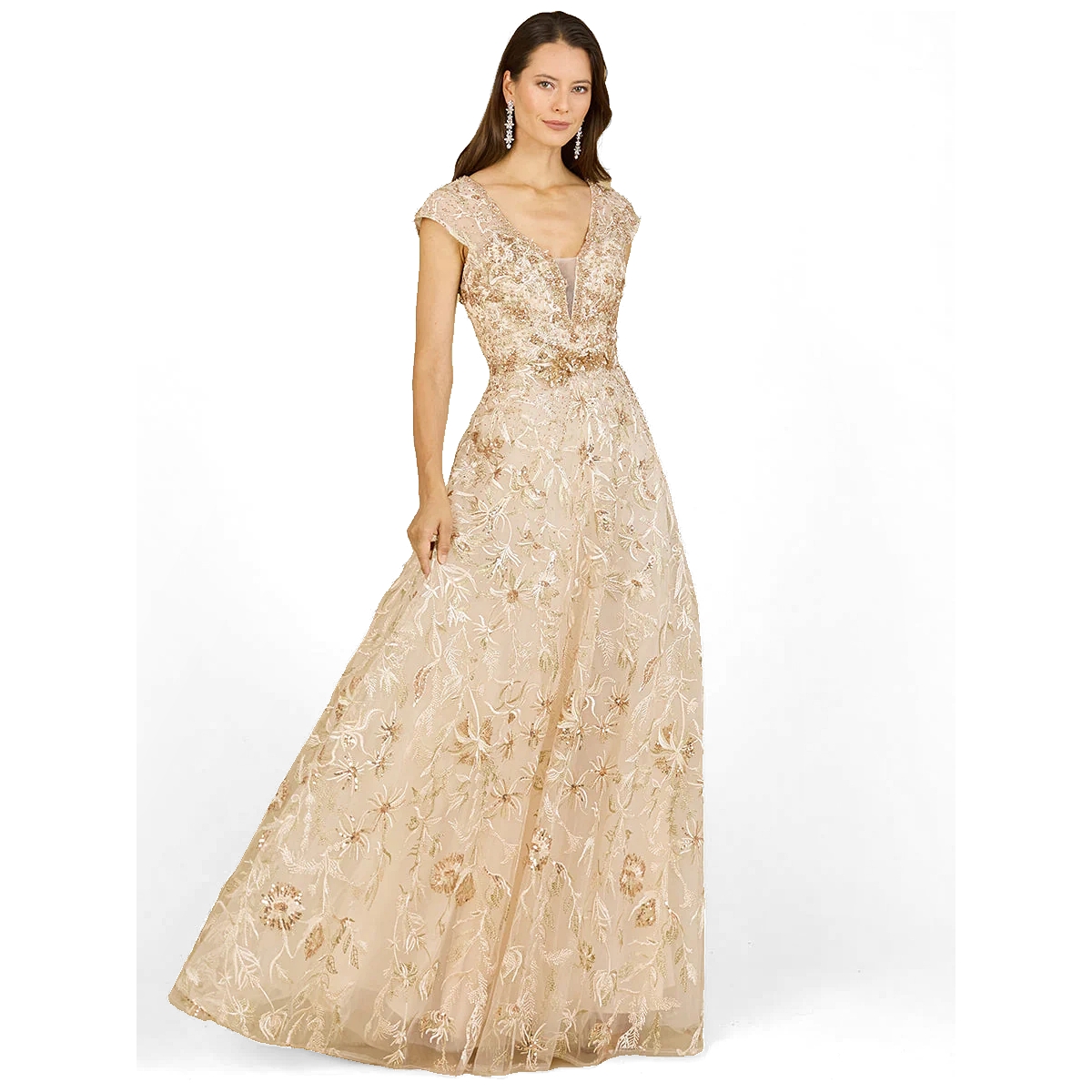 Click here for Lara Womens Lace Embellished A-Line Dress - Champa... prices