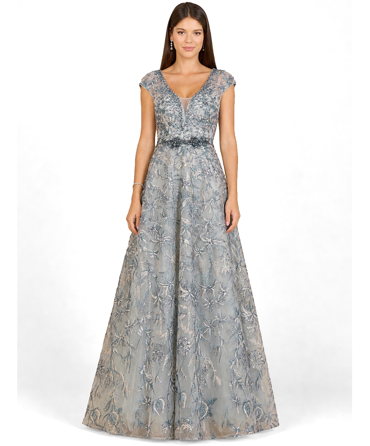 Click here for Lara Womens Lace Embellished A-Line Dress - Blue m... prices