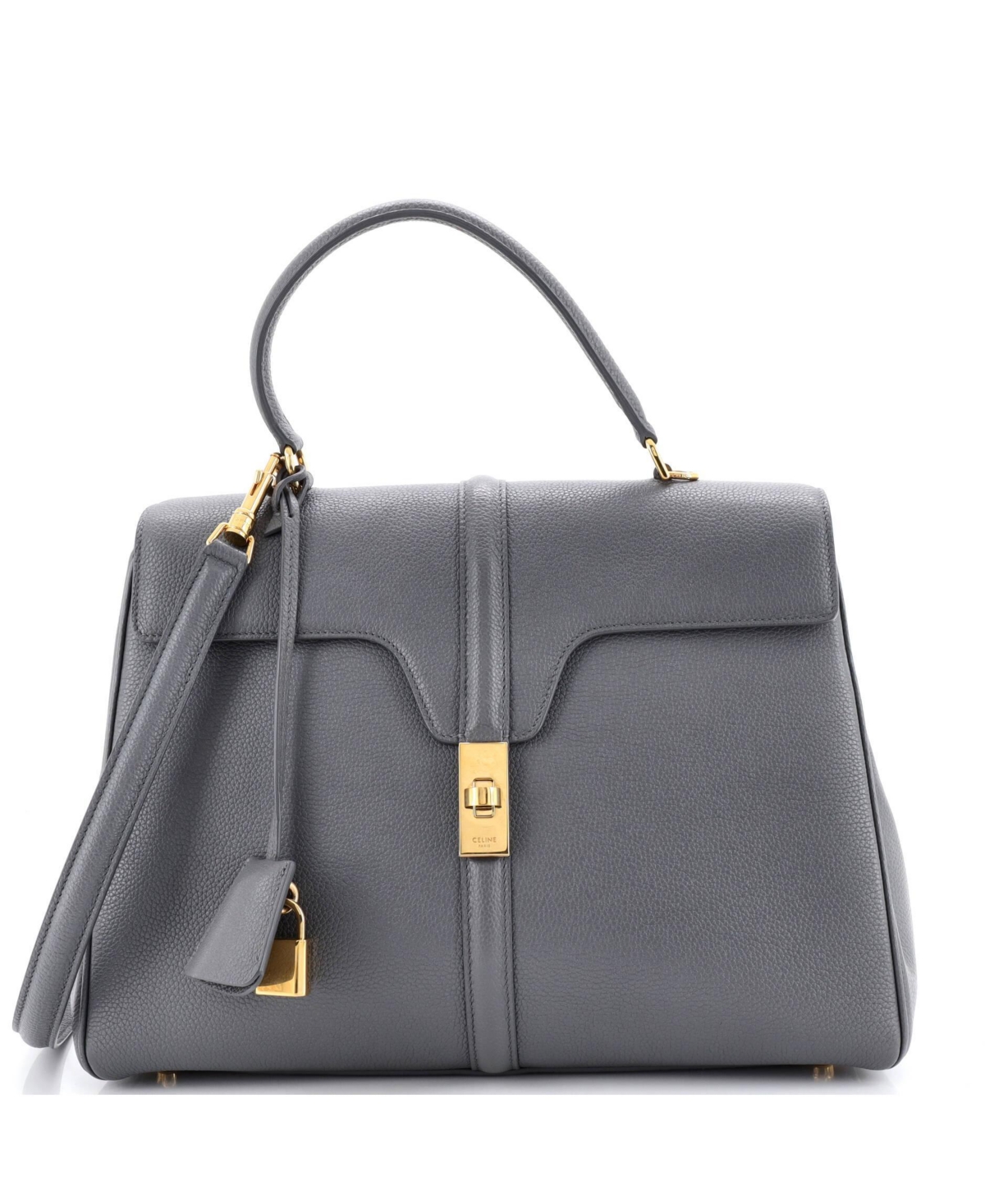 Click here for Pre-Owned Celine Medium 16 Top Handle Bag Grained... prices