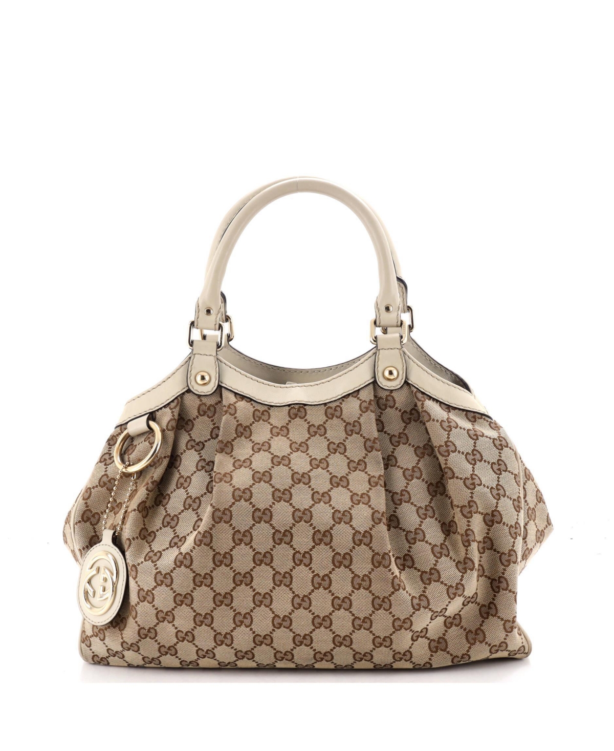 Click here for Pre-Owned Gucci Medium Sukey Tote Gg Canvas with L... prices