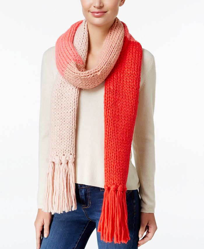 kate spade new york Chunky Knit Colorblock Scarf - Macy's
