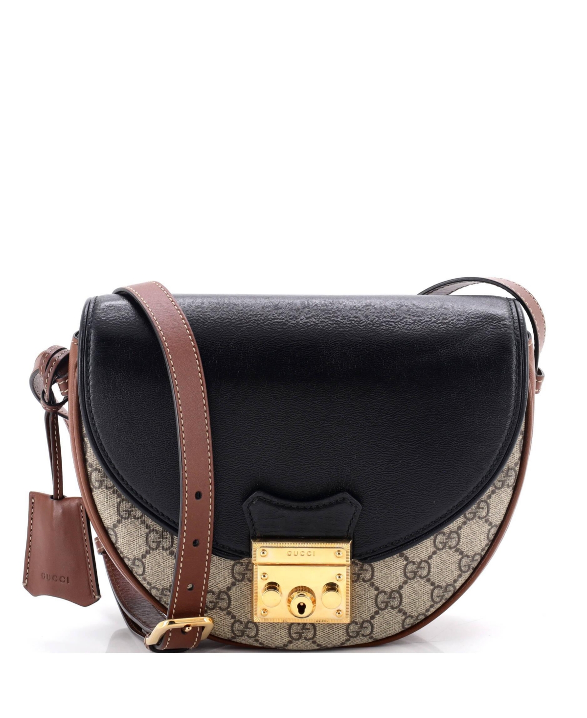 Click here for Pre-Owned Gucci Small Padlock Saddle Shoulder Bag... prices