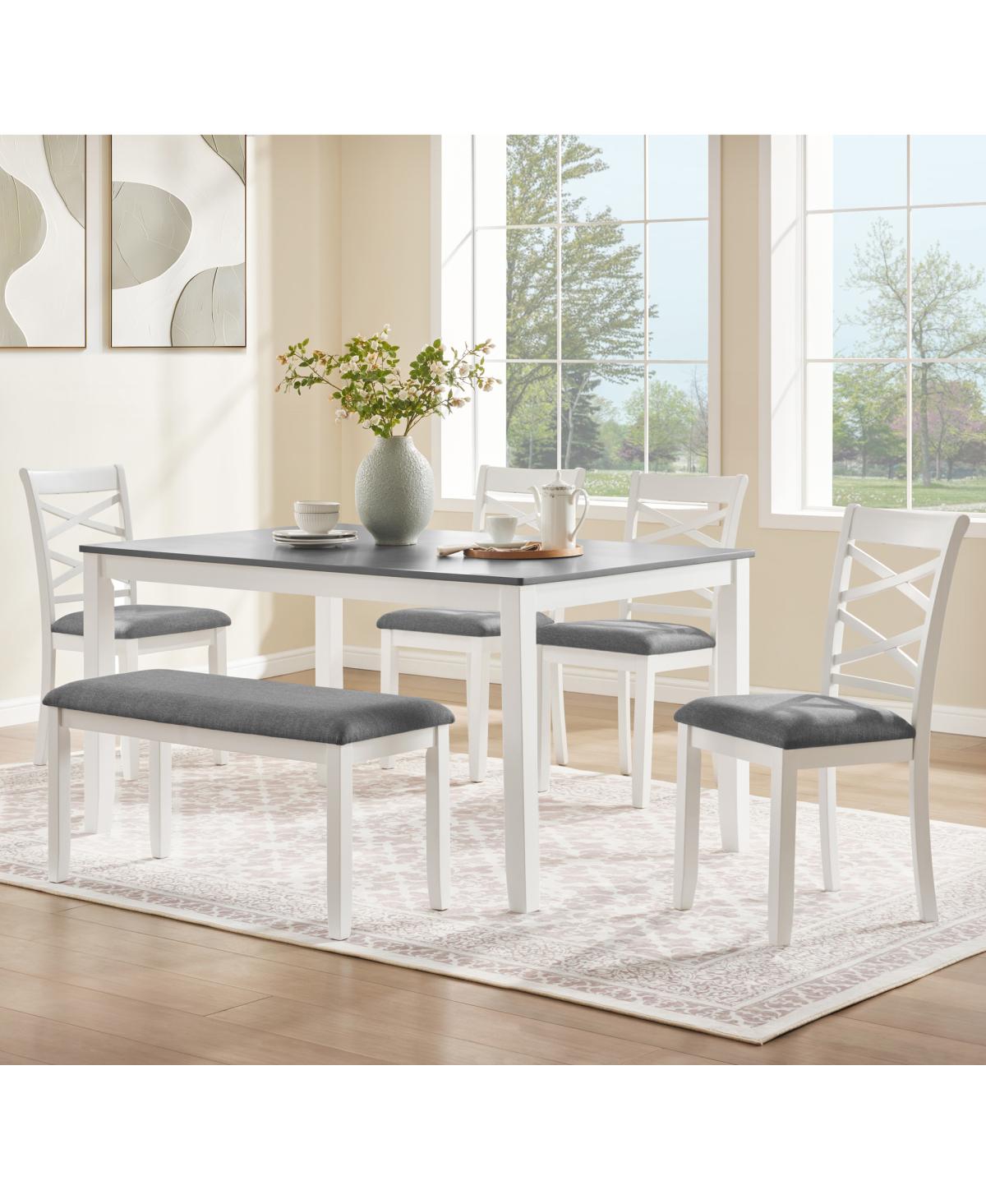Click here for Streamdale Furniture 6 Piece Two Tone Wood Dining... prices